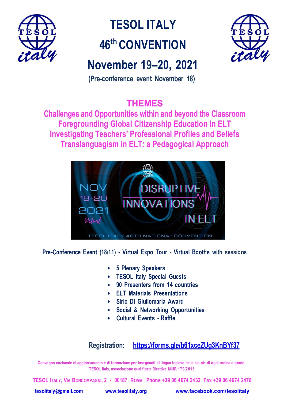 Programme - Tesol Italy Convention 2021