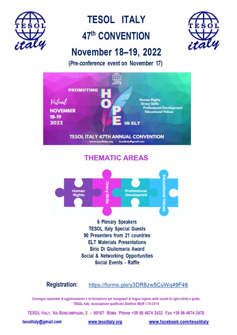 Program TIC2022 - TESOL Italy